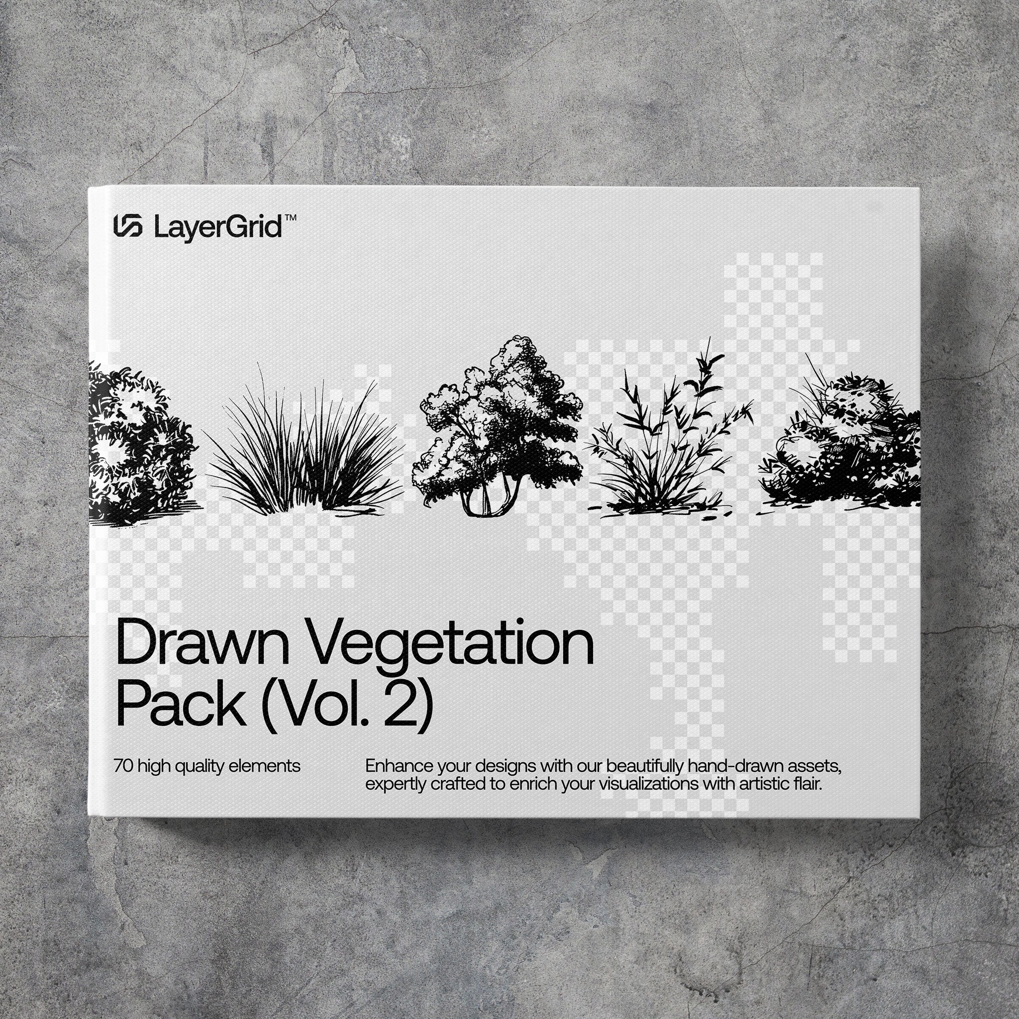 Drawn Vegetation Pack (Vol. 2) – LayerGrid